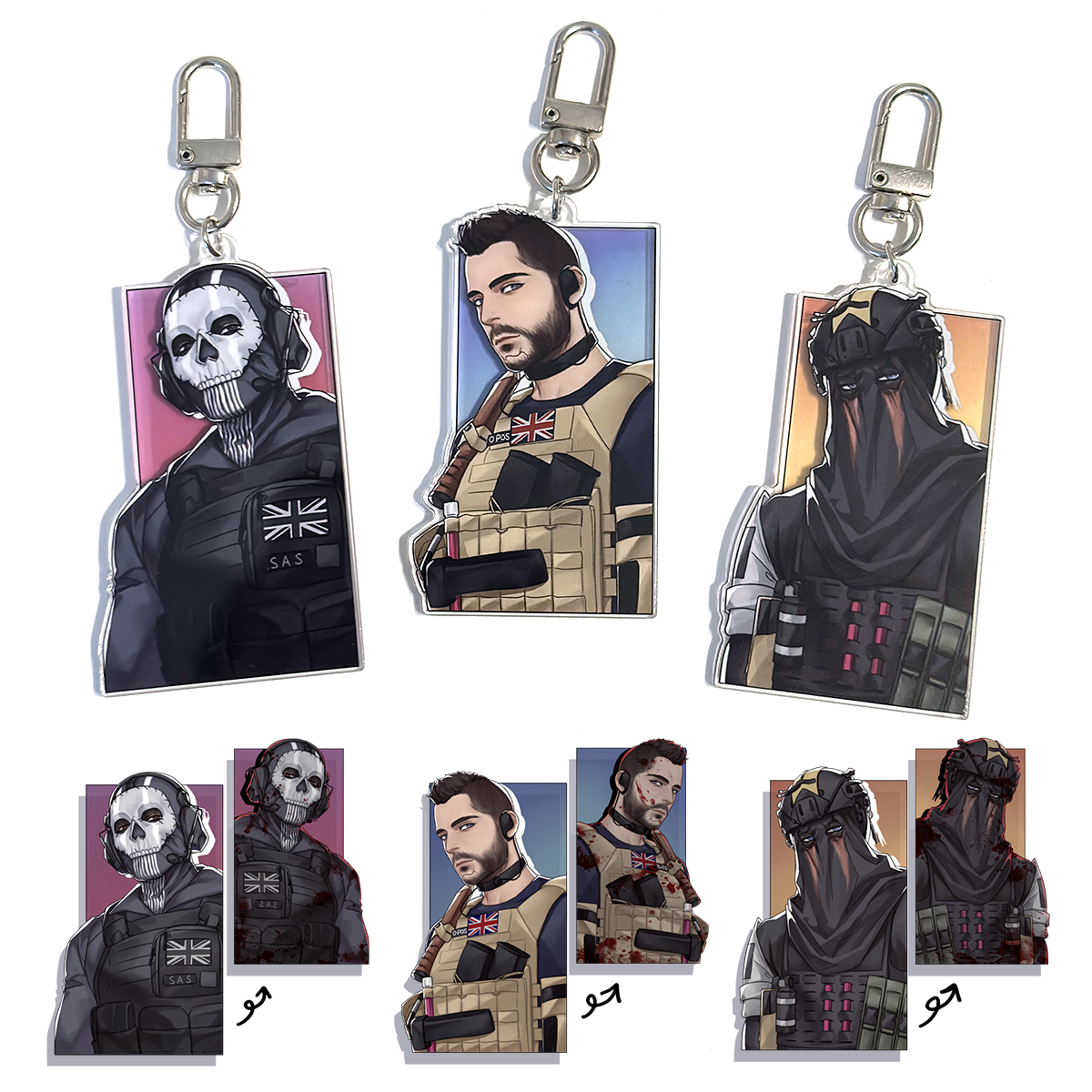 COD | [portrait] Acrylic Keychains – sin inc